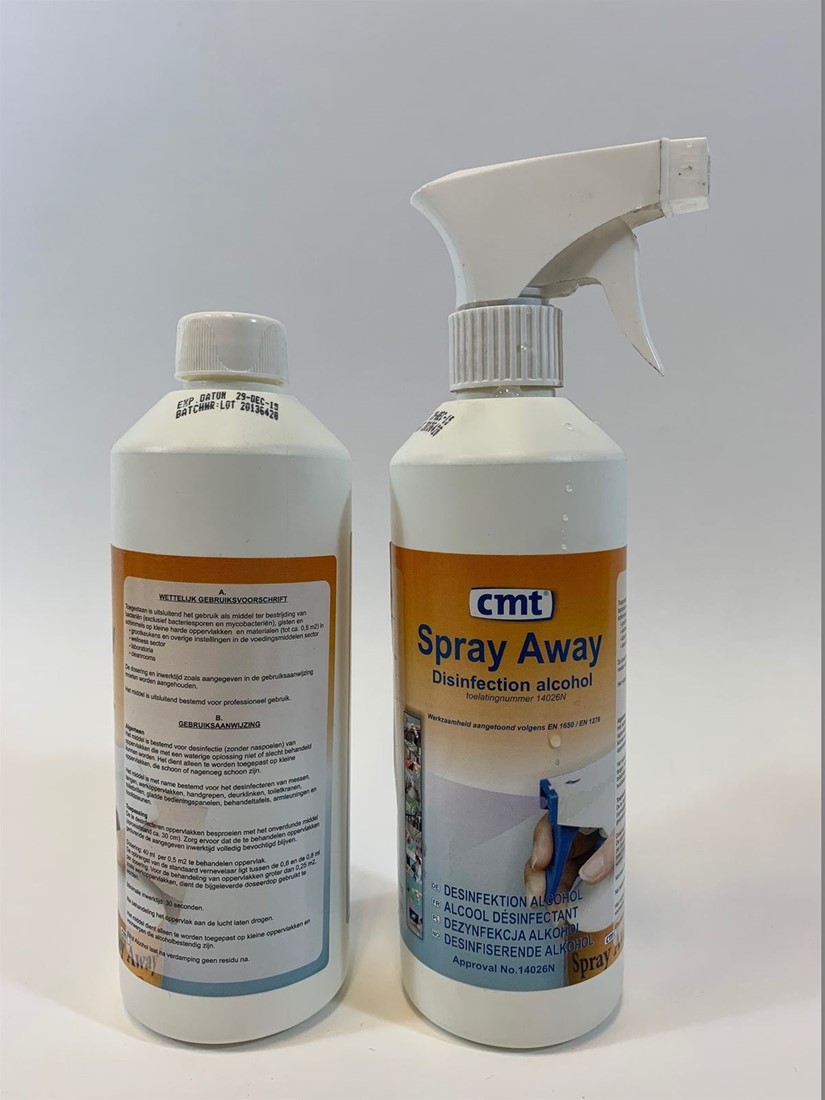 DESINFECTIE alcohol SPRAY AWAY ® 500 ml flacon - ZPH verpakkingen
